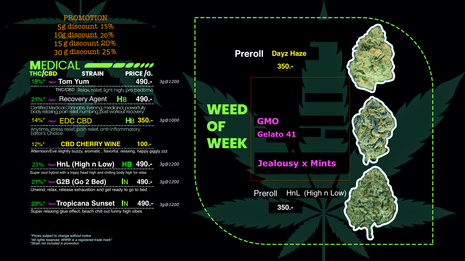 World Wide Weed Pattaya Thailand Menu - World Wide Weed Pattaya Thailand